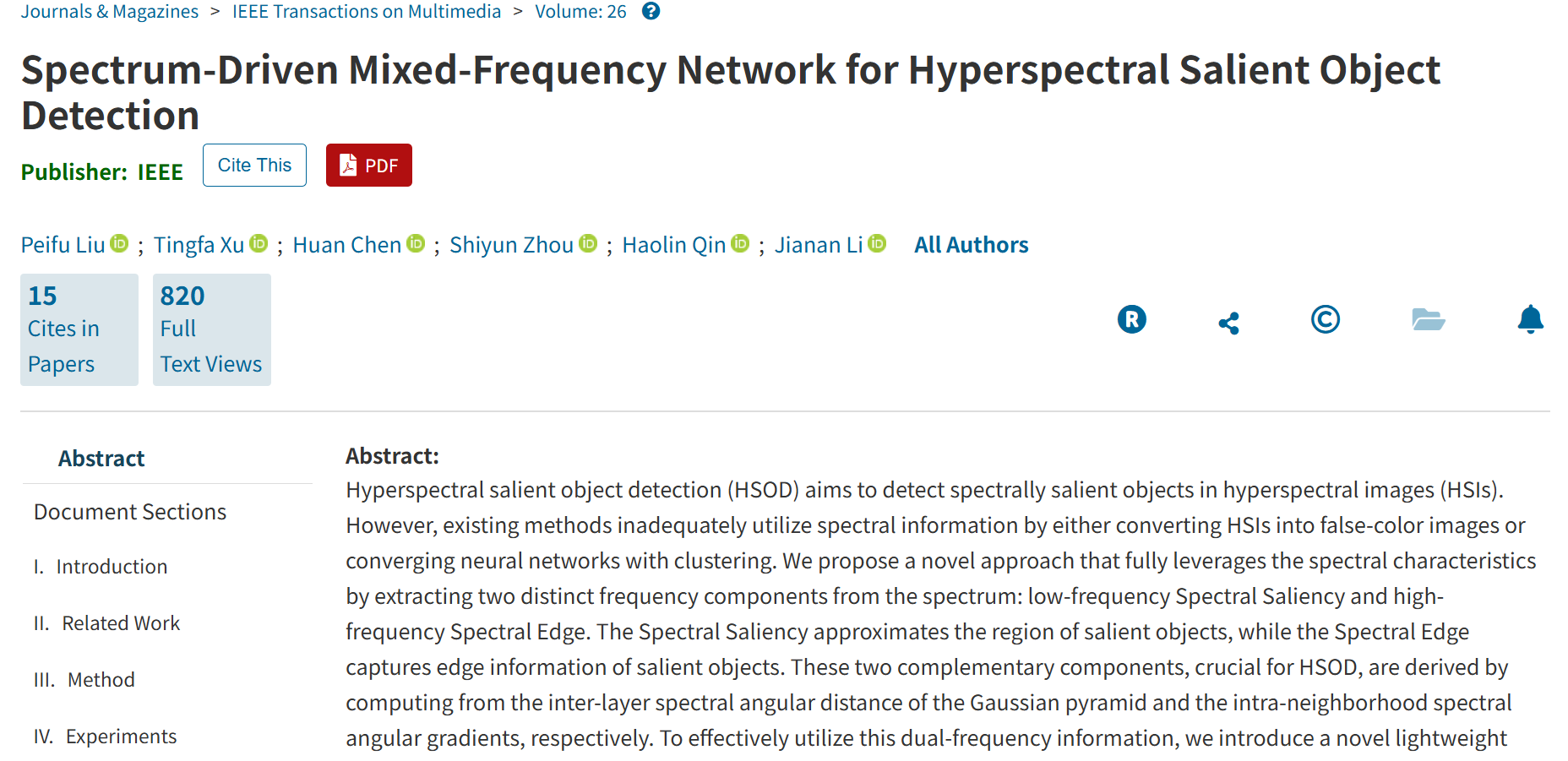 科研成果 - VisSpectral